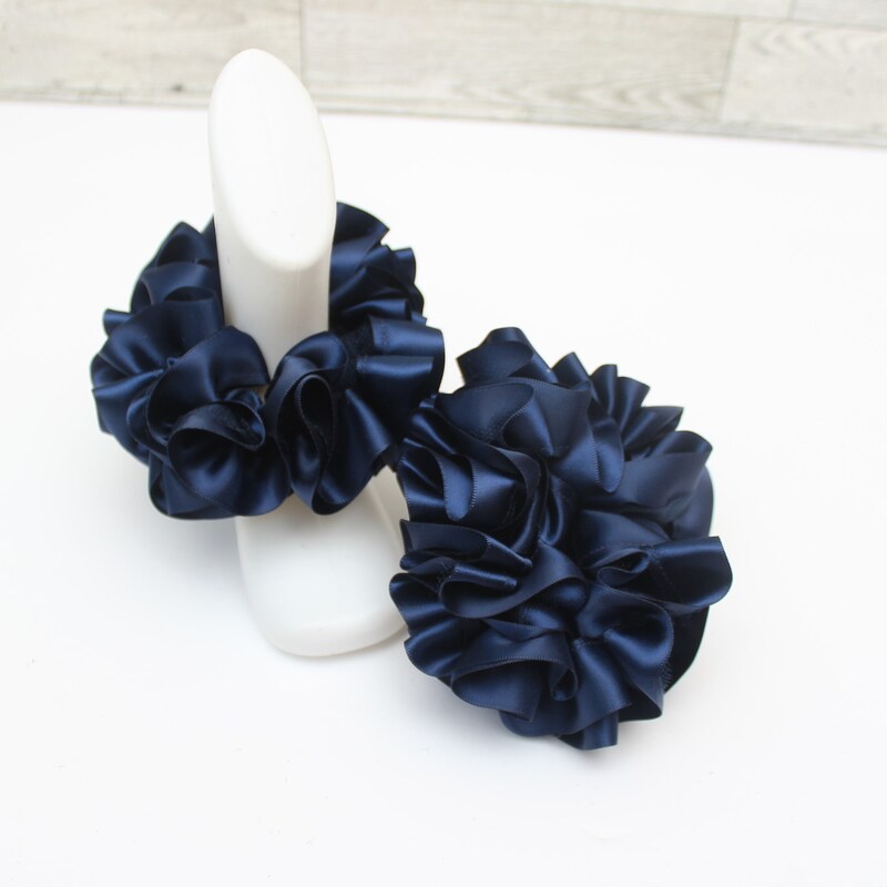 Navy Blue Ruffle Socks - Etsy