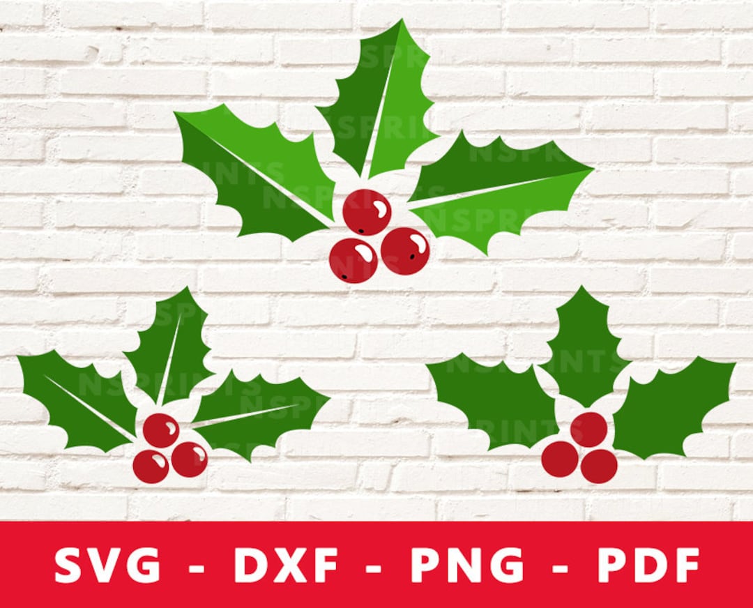 Holly Leaves SVG, Holly PNG, Holly Berry Svg, Christmas Leaves Svg ...