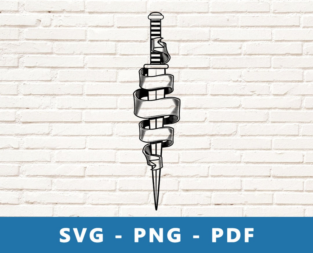 Dagger Banner SVG, Dagger Banner PNG, Banner Clipart, Dagger Cut File ...