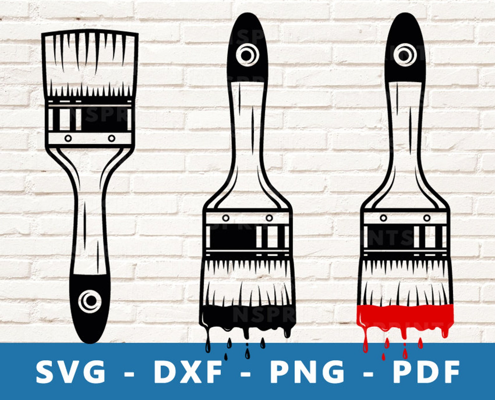 Paintbrush SVG, Paint Brush Svg, Paint Dripping Brush Vector ...