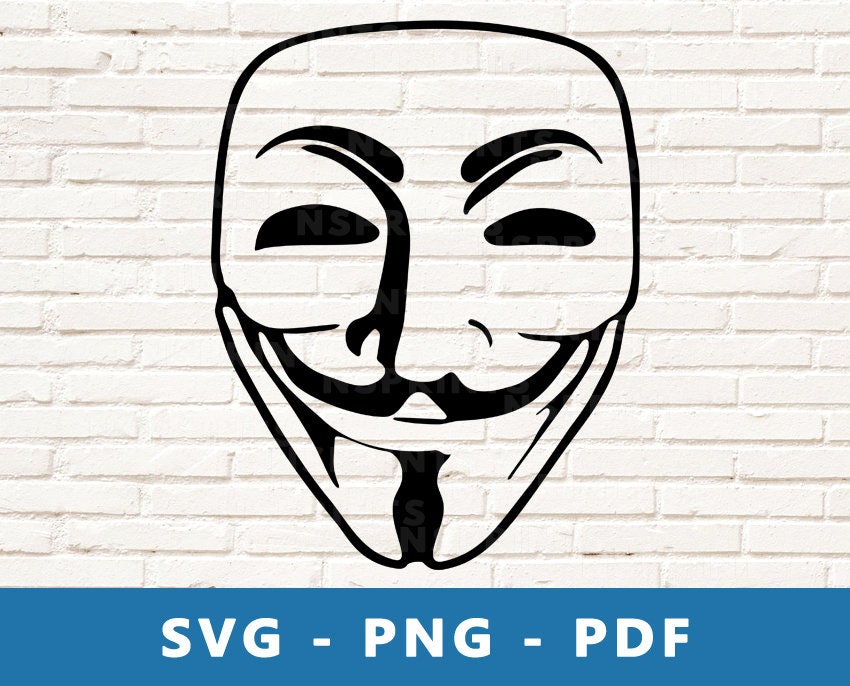 Anonymous Mask SVG Vendetta Mask SVG Guy Fawkes Mask PNG - Etsy Canada