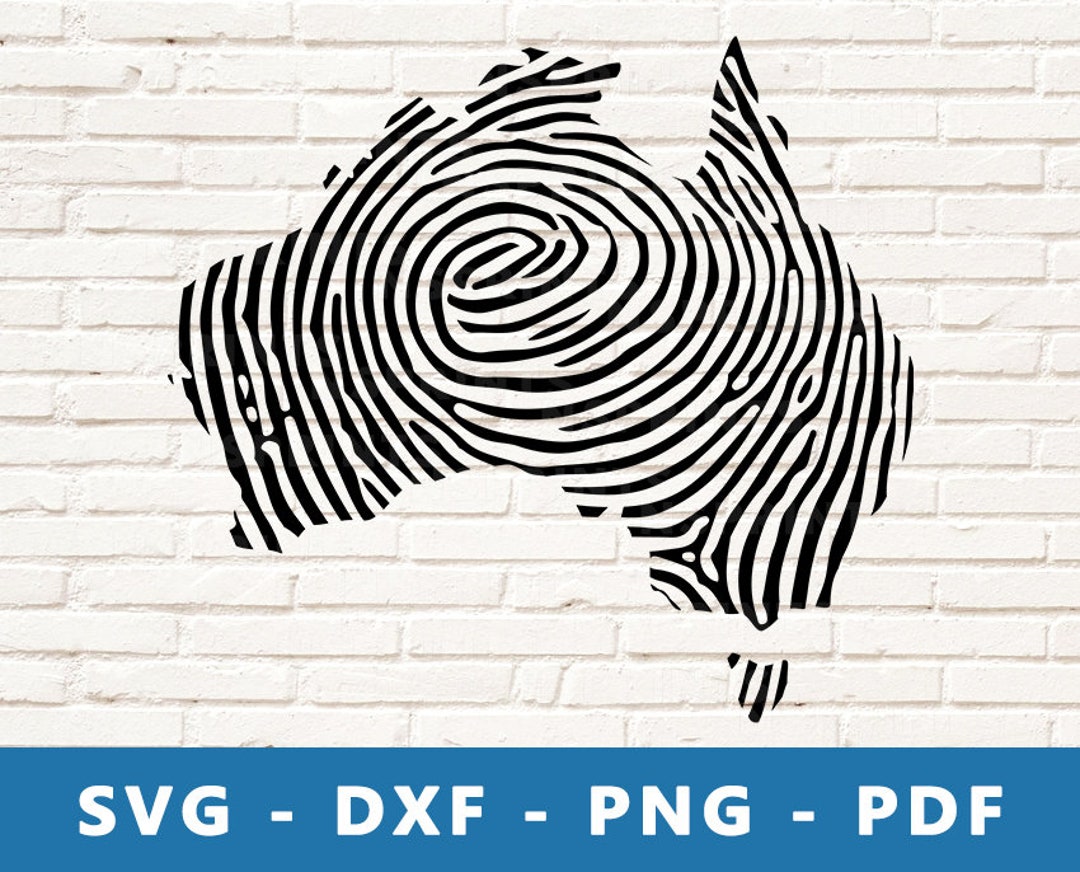 Fingerprint Australia SVG, Australia Map SVG, Australia Cut File ...