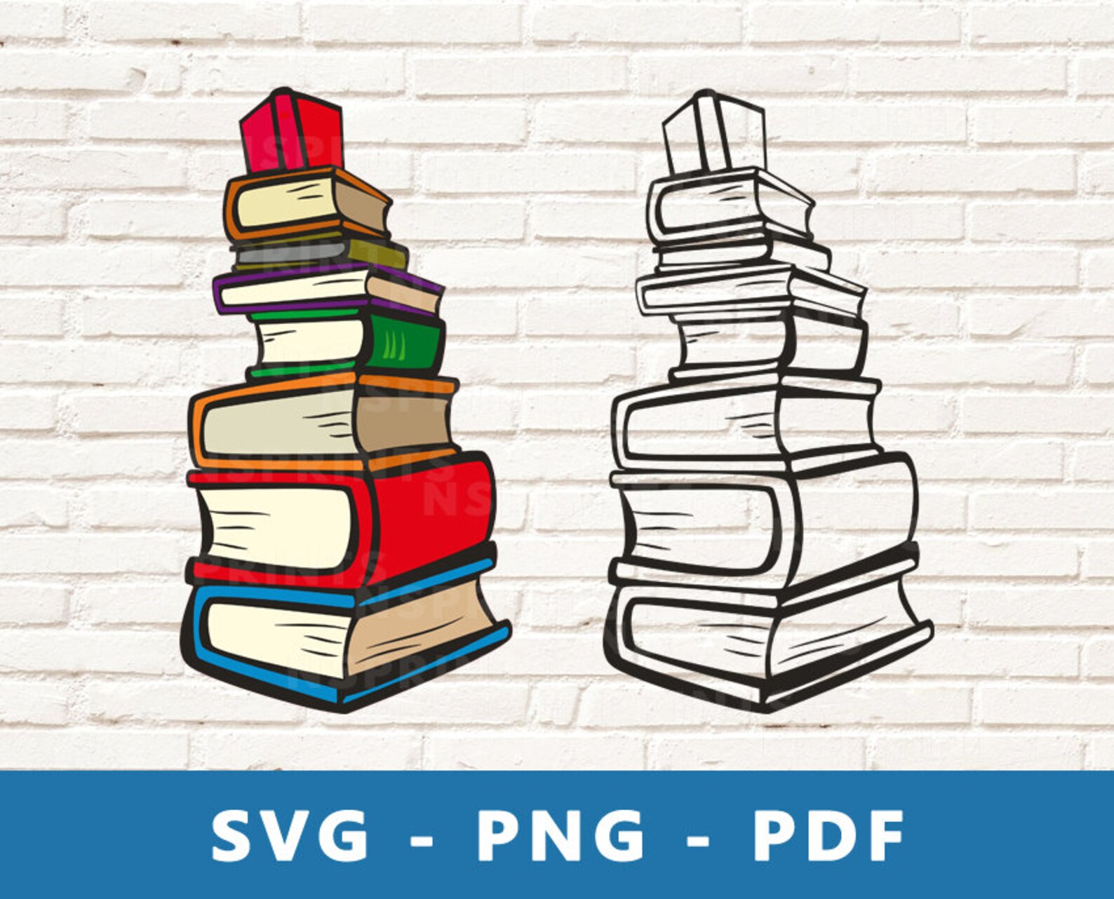 Books SVG, Books PNG, Books Clipart, Stack of Books Cut File, Books ...