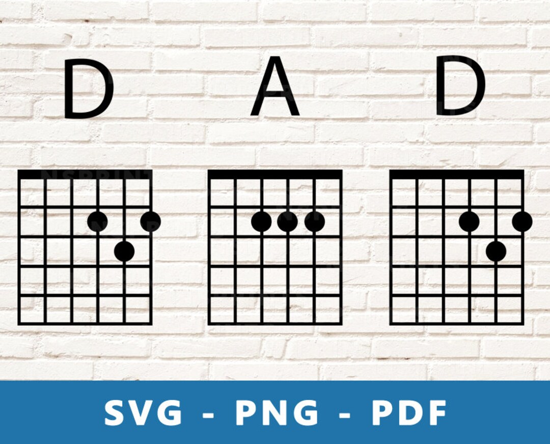 Dad Guitar Chords SVG, Dad SVG, Father's Day Clipart, Dad Png, Music ...