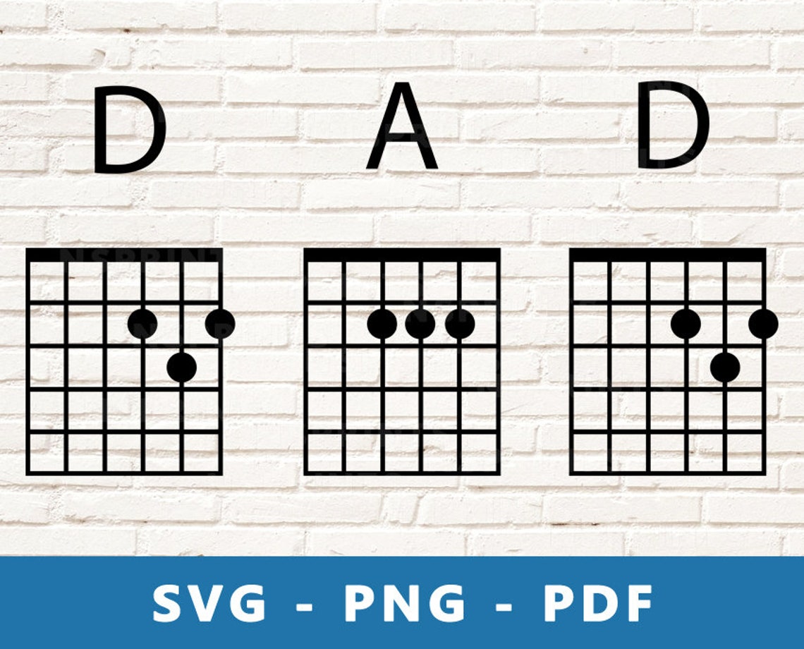 Dad Guitar Chords SVG Dad SVG Father's Day Clipart Dad | Etsy