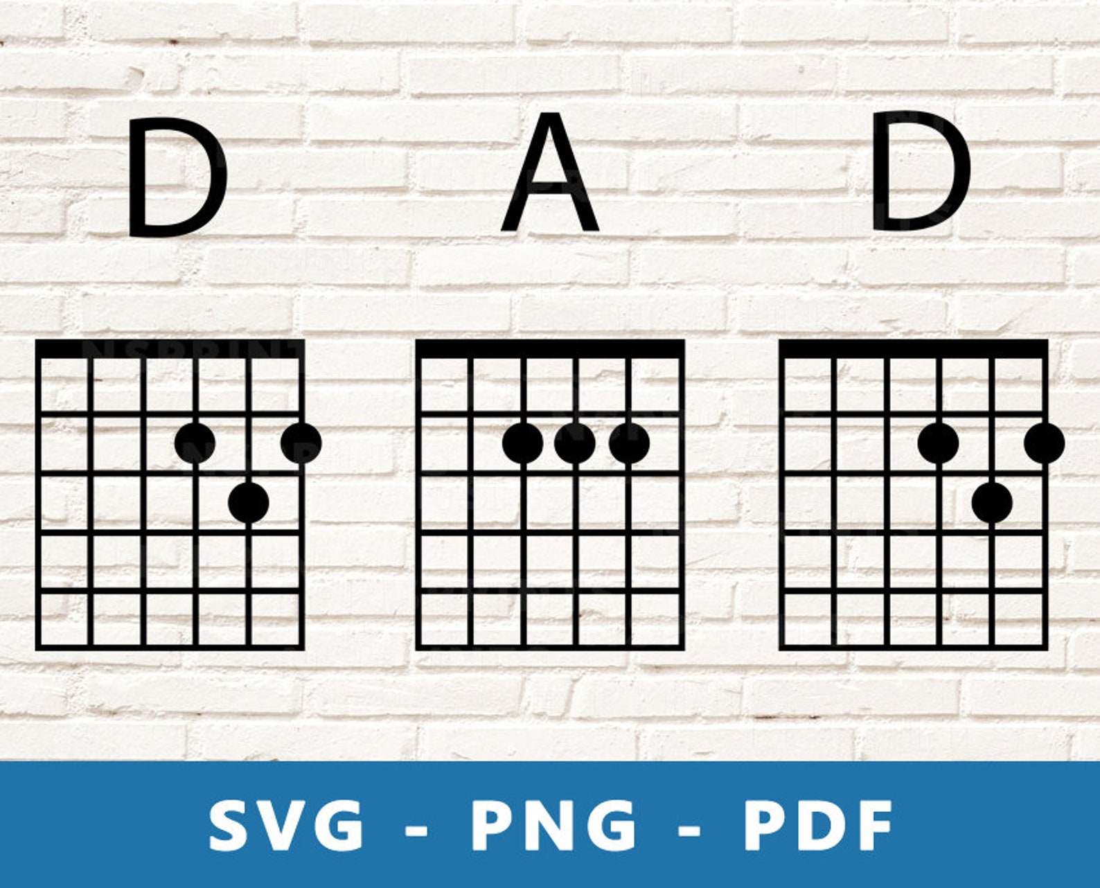Dad Guitar Chords SVG Dad SVG Father's Day Clipart Dad | Etsy
