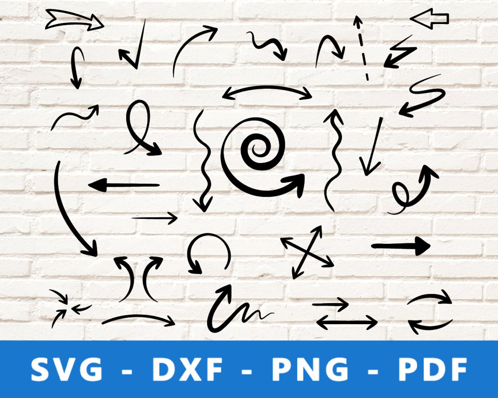 Arrows SVG Set, Hand Drawn Arrows, Line Art Arrow PNG, Pointer Symbols ...