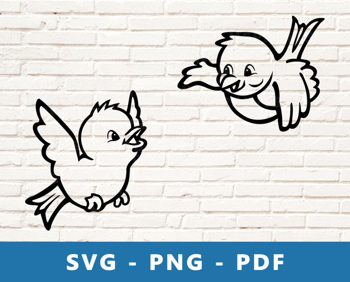Cute Birds SVG Tiny Birds PNG Cartoon Birds Clipart Birds | Etsy