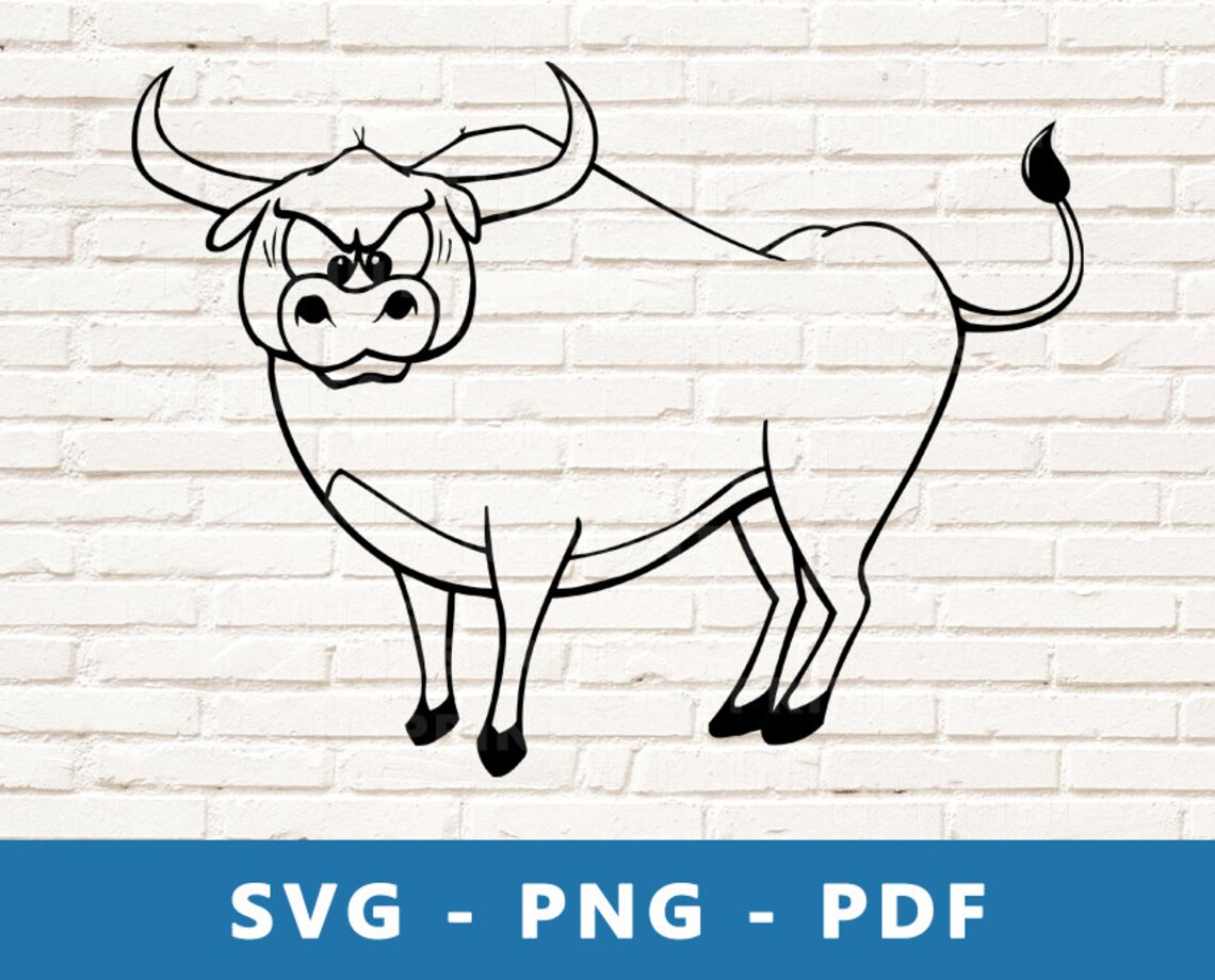 Bull SVG, Bull PNG, Bull Cut File, Raging Bull, Bull Stencil, Bull ...
