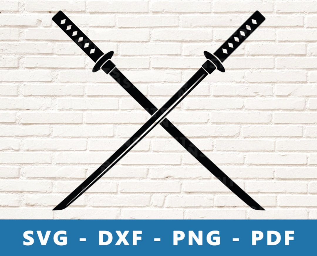 Ninja Sword SVG, Samurai Sword PNG, Ninja Swords Crossed Vector, Ninja ...
