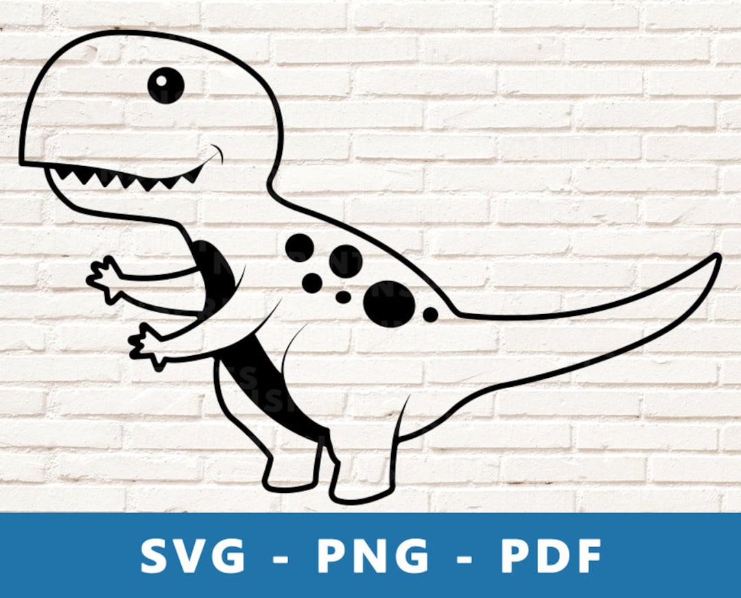Cute Dinosaur SVG, Baby Dinosaur Cartoon PNG, Dinosaur Clipart ...