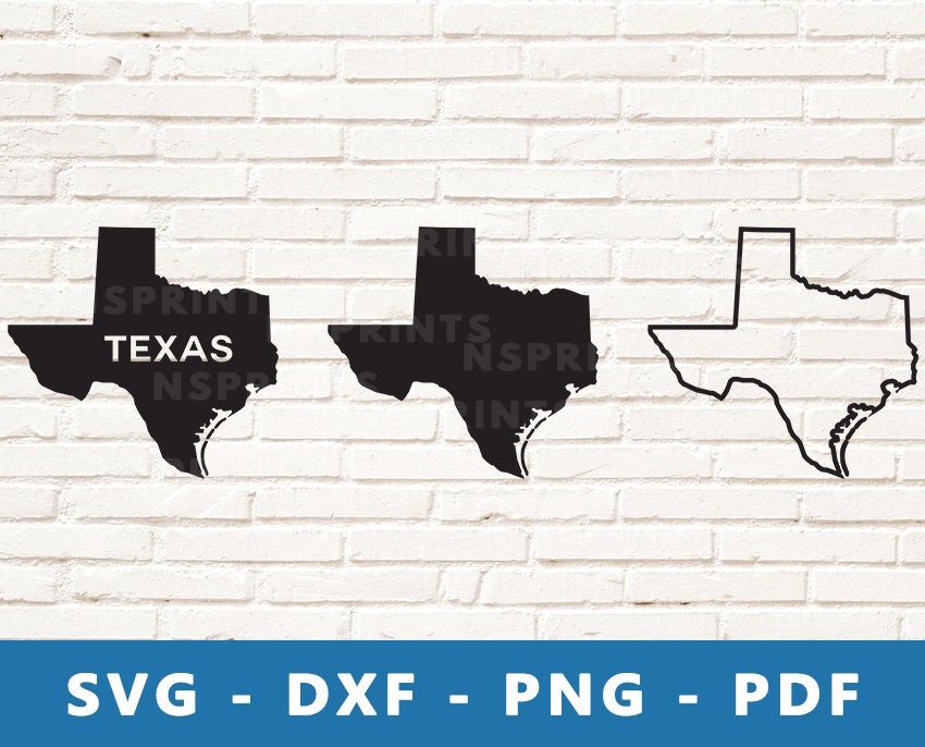 Texas Map SVG Texas PNG Texas Dxf Texas Clipart Texas Cut | Etsy