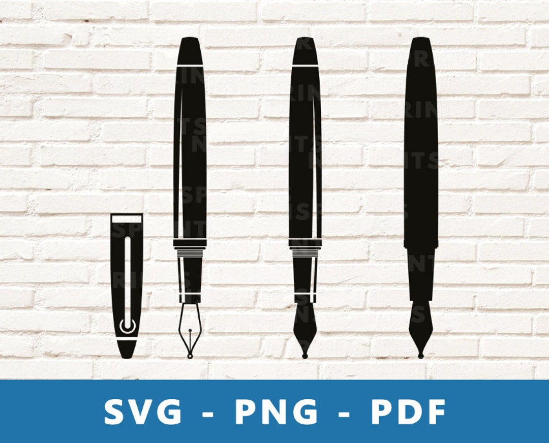 Fountain Pen SVG, Ink Pen PNG, Pen Clipart, Pen Vector, Pen Stencil ...
