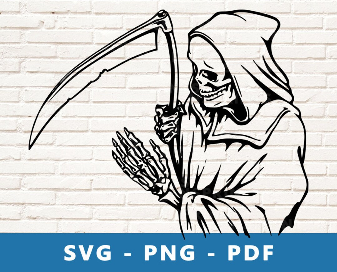 Death SVG, Grim Reaper SVG, Death PNG, Skull With Sickle Clipart, Death ...