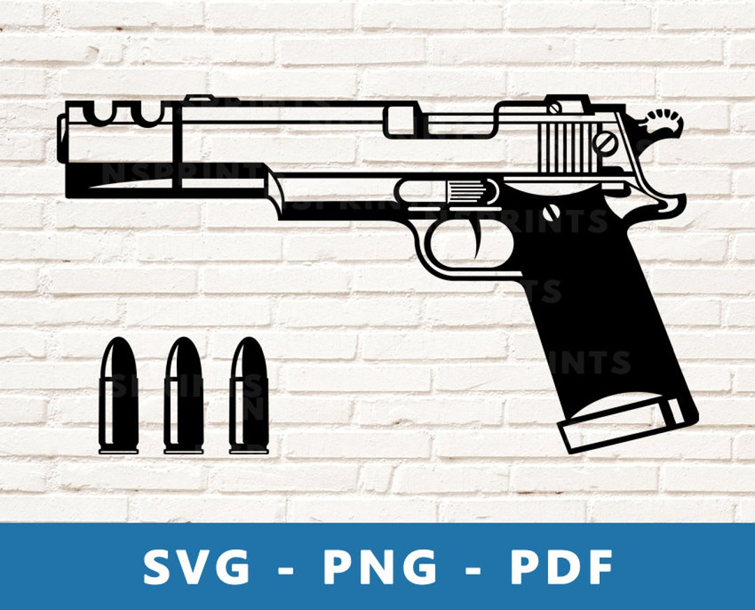 Gun SVG, Gun PNG, Gun Clipart, Gun Cut File, Gun Stencil, Gun and Ammo ...