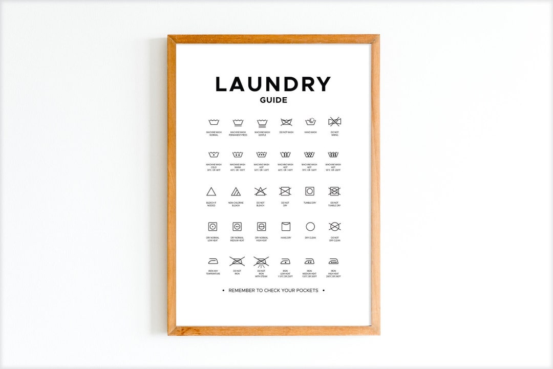 Laundry Symbols, Laundry Guide Printable, Washing Instructions, Washing ...