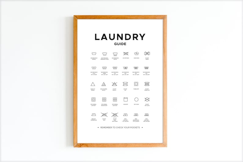 Laundry Symbols Laundry Guide Printable Washing - Etsy