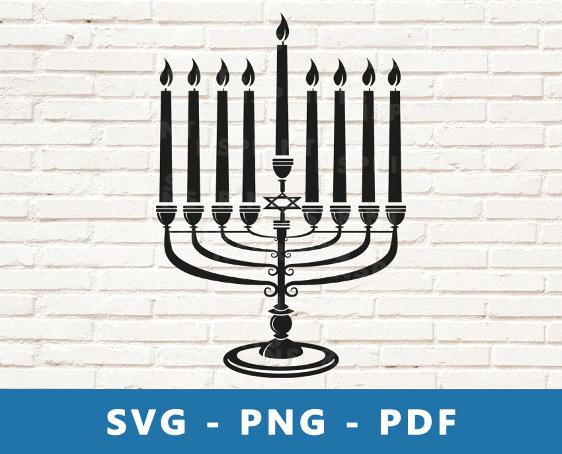 Menorah SVG Menorah PNG Hanukkah Clipart Jewish Symbol Cut - Etsy