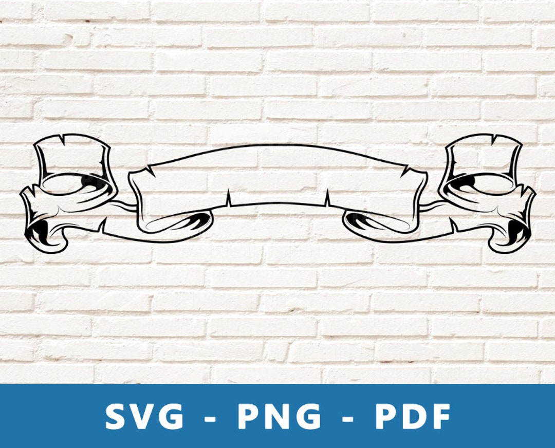 Vintage Banner Ribbon SVG, Banner Ribbon Vector, Ribbon Cut File, Blank ...