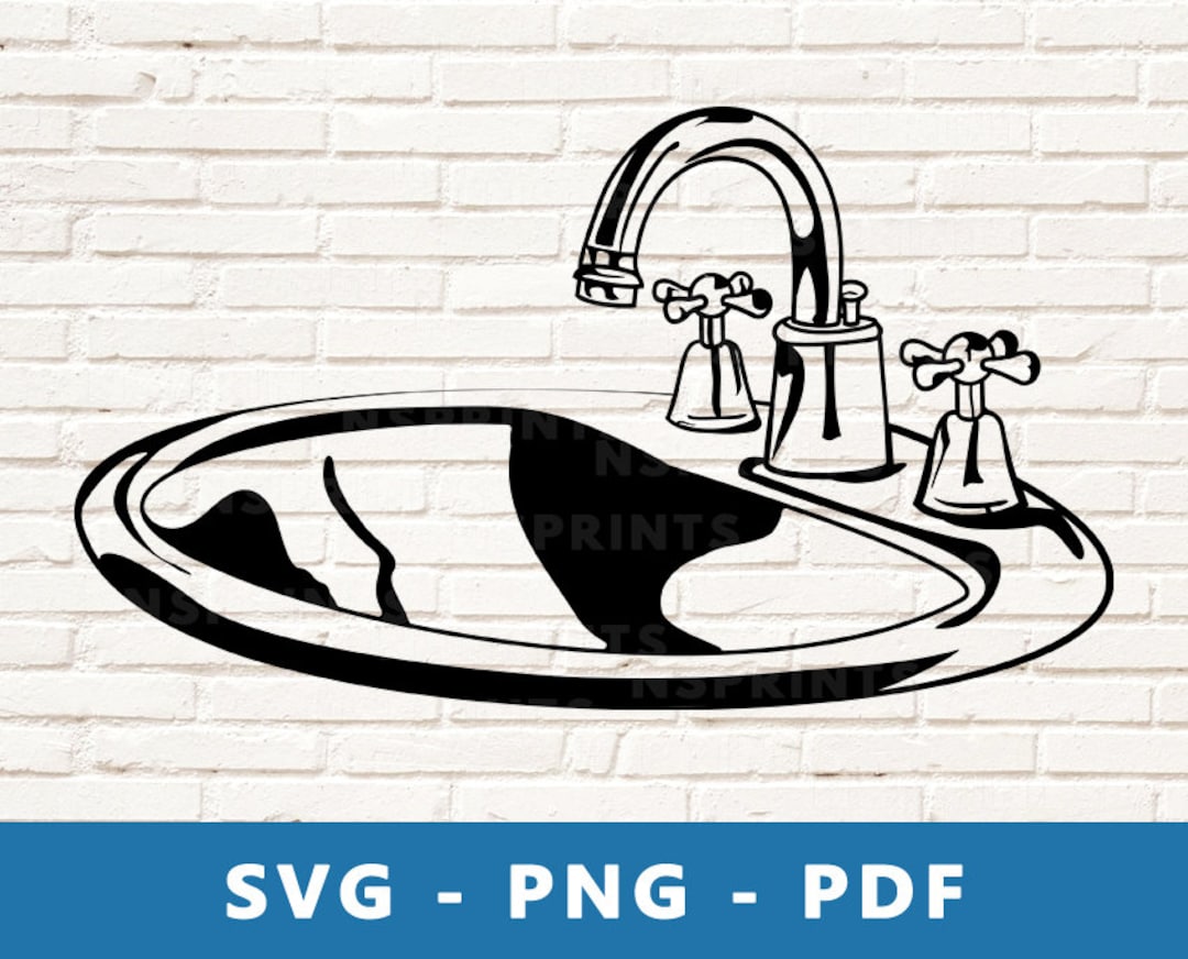 Sink SVG, Sink PNG, Faucet Svg, Bathroom Sink Svg, Kitchen Sink Svg ...