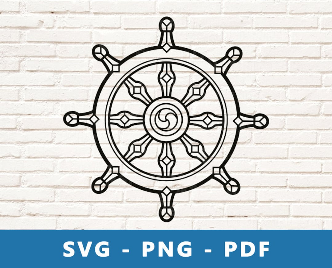 Ship Wheel Svg, Dharma Wheel SVG, Dharma Wheel PNG, Wheel of Dharma Svg ...