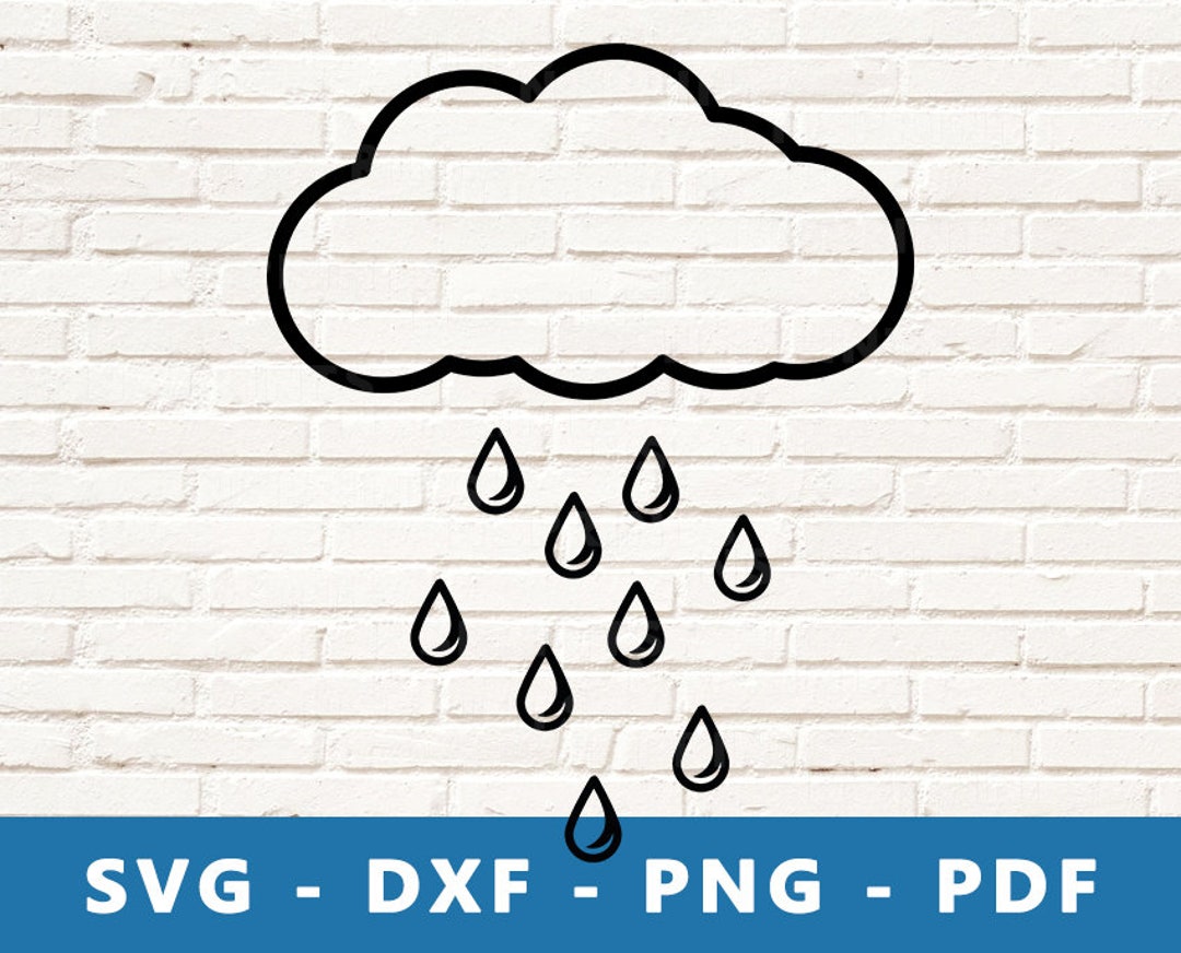 Rain SVG, Rain PNG, Rain Dxf, Rain Cloud Clipart, Raining Cut File ...