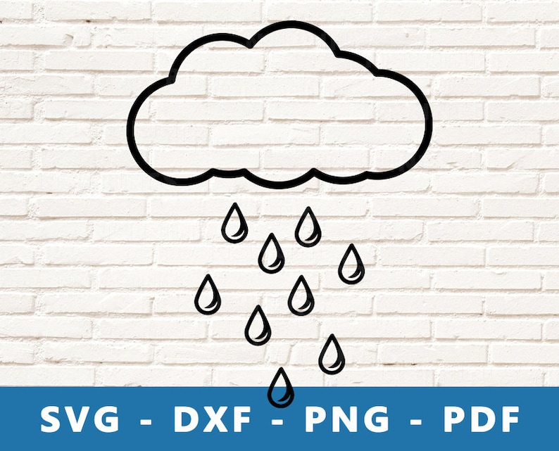 Rain SVG Rain PNG Rain Dxf Rain Cloud Clipart Raining Cut - Etsy