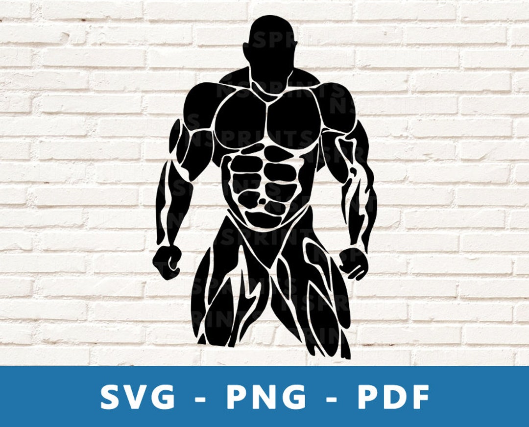 Budybuilder SVG, Muscle Man PNG, Gym Logo Cut File, Bodybuilding ...