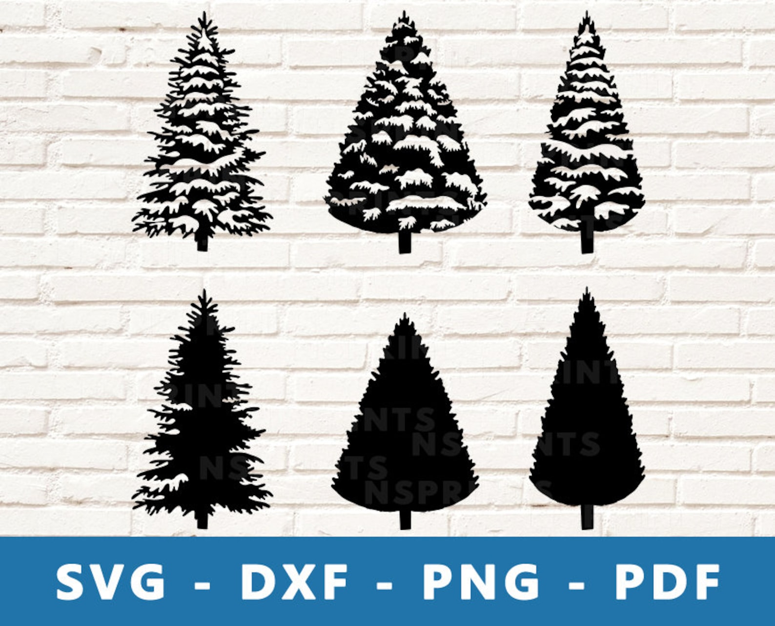 Winter Trees SVG, Pine Trees PNG, Snow Tree Vector, Christmas Trees ...
