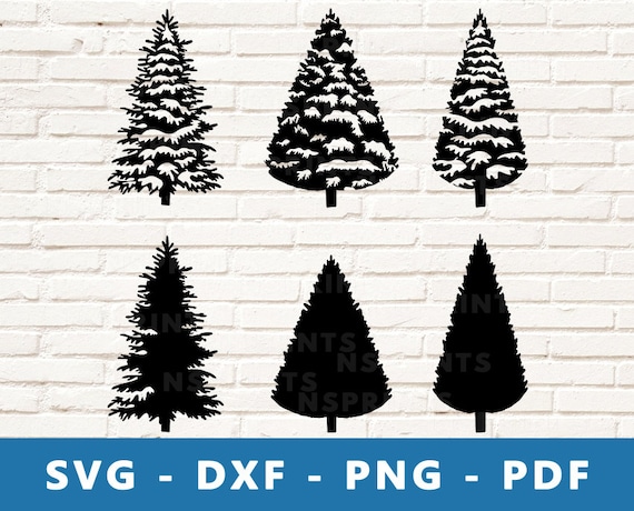 Winter Trees SVG Pine Trees PNG Snow Tree Vector Christmas - Etsy