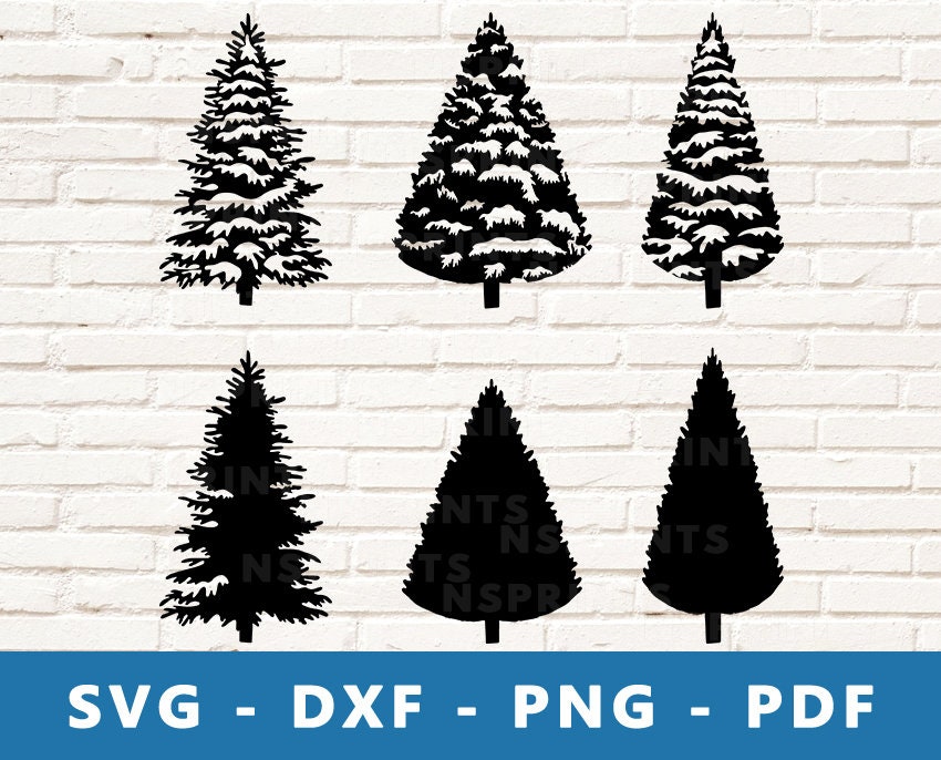 Winter Trees SVG, Pine Trees PNG, Snow Tree Vector, Christmas Trees ...