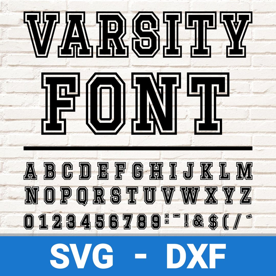 Varsity Font SVG, College Font, Cricut Font, Sport Font, Football Font ...
