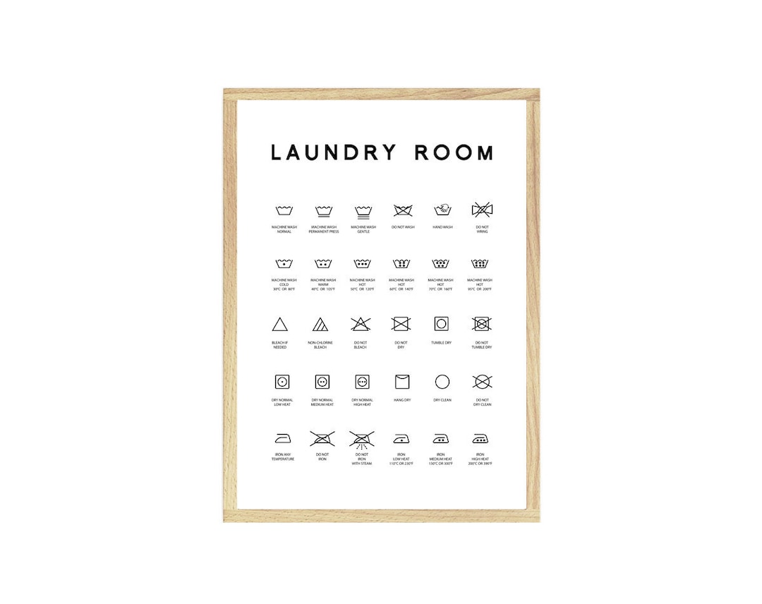 Laundry Guide Printable, Washing Instructions, Washing Guide, Laundry ...
