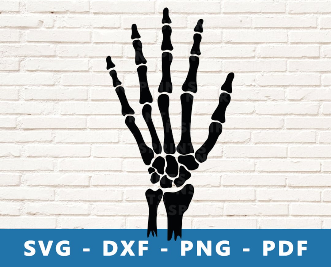 Skeleton Hand SVG, Hand Skeleton Svg, Hand Bones PNG, Bone Hand Vector ...