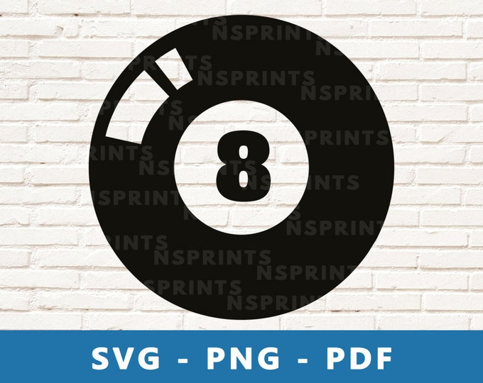 8 Ball With a Crown Clipart Set / Outline, Silhouette & Color Graphics ...