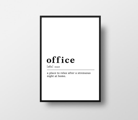 Office Funny Dictionary Definition Printable Work Funny Gift | Etsy