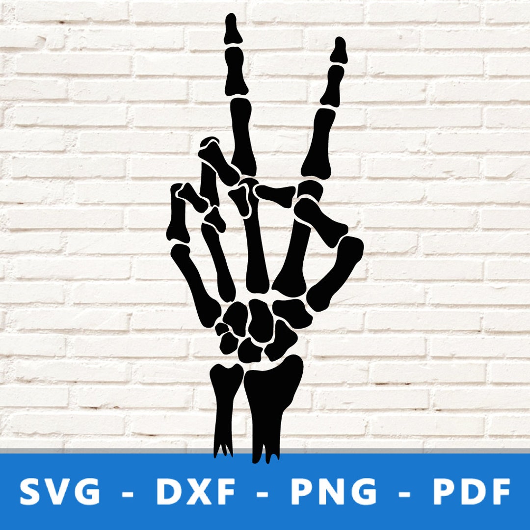 Skeleton Peace Sign SVG, Skeleton Victory Sign PNG, Skeleton Hand SVG ...