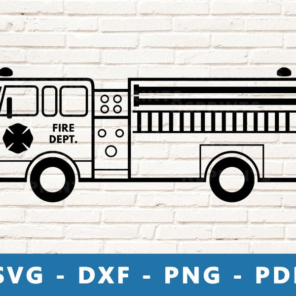 Fire Truck Svg - Etsy