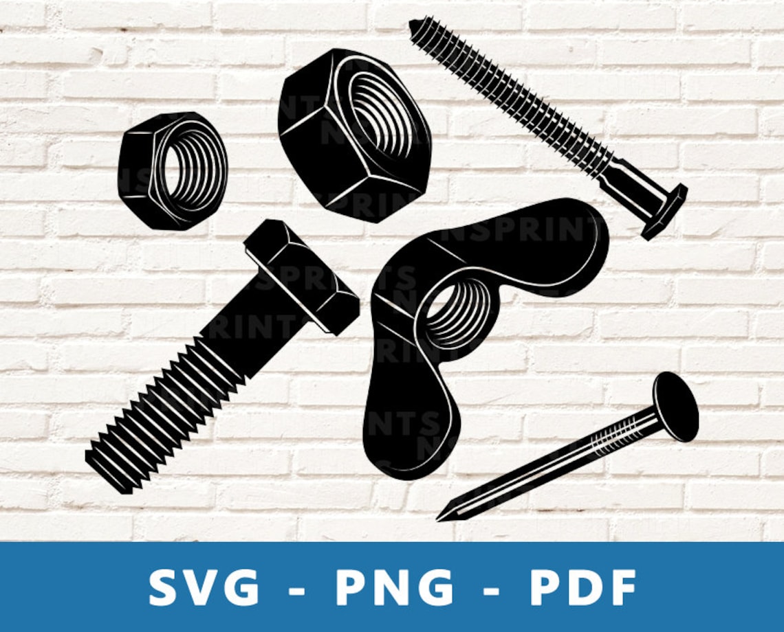 Bolts and Nuts SVG, Bolts and Nuts PNG, Nail Clipart, Hex Cap Screw Cut ...