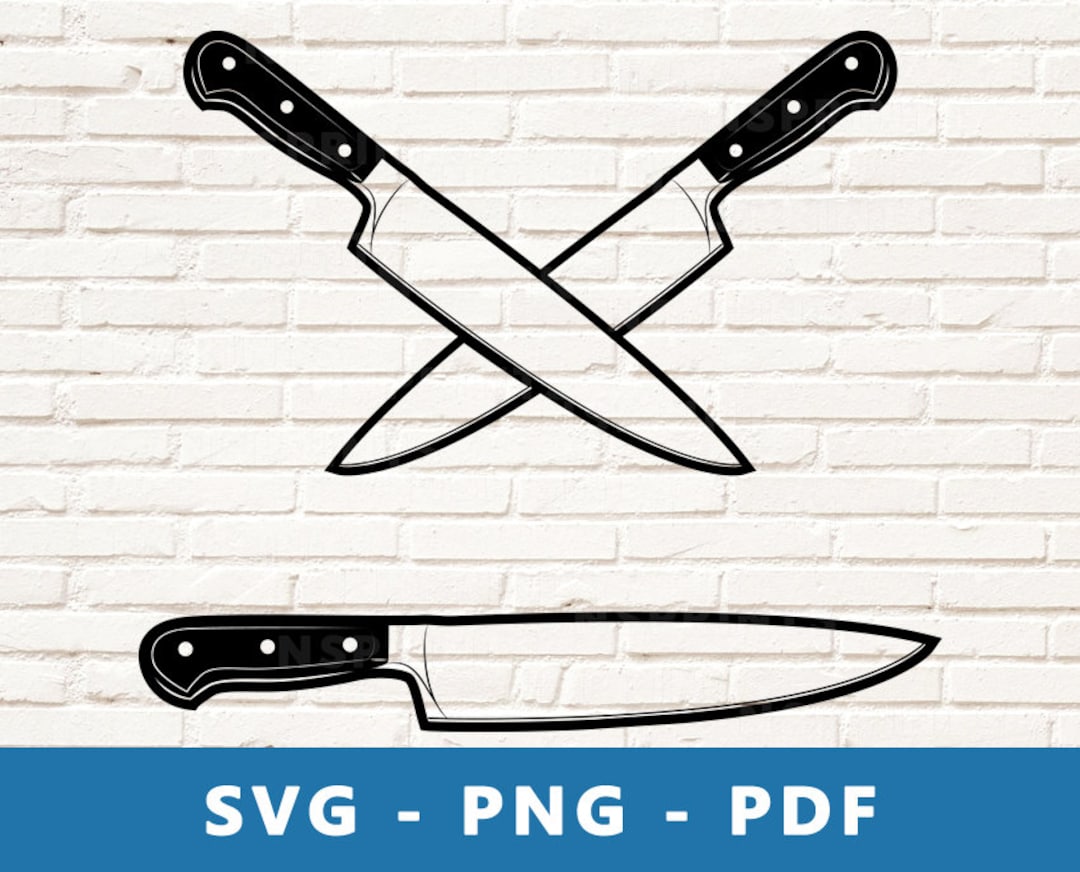 Chef Knives SVG, Chef Knife PNG, Knives Crossed Clipart, Knives Cut ...