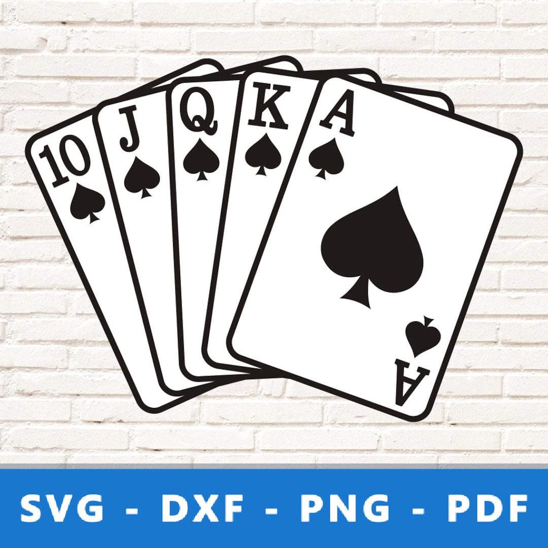 Poker Cards SVG, Poker PNG, Poker Game Vector, Game Cards Dxf, Royal ...