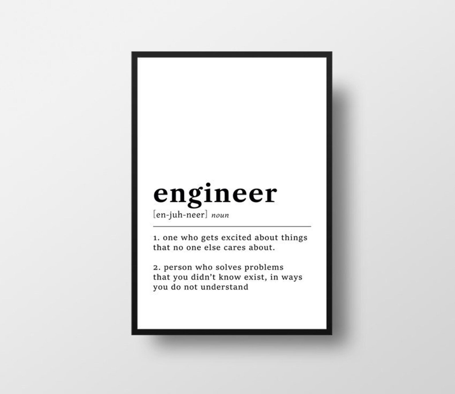 Engineer Funny Dictionary Definition Printable Engineer Funny - Etsy