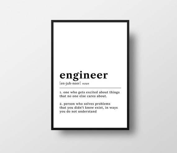 Engineer Funny Dictionary Definition Printable Engineer Funny - Etsy