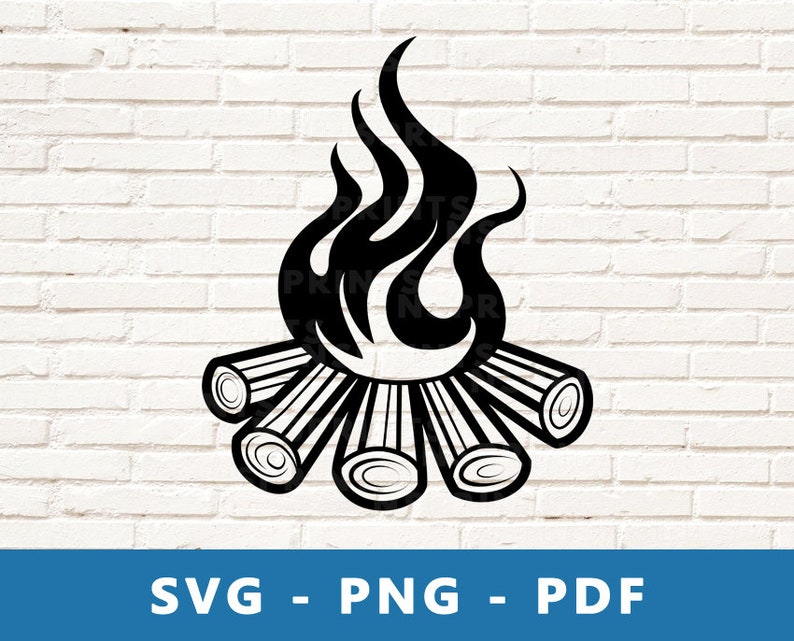 Fire SVG, Fire PNG, Fire Clipart, Campfire Svg, Campfire Png, Campfire ...