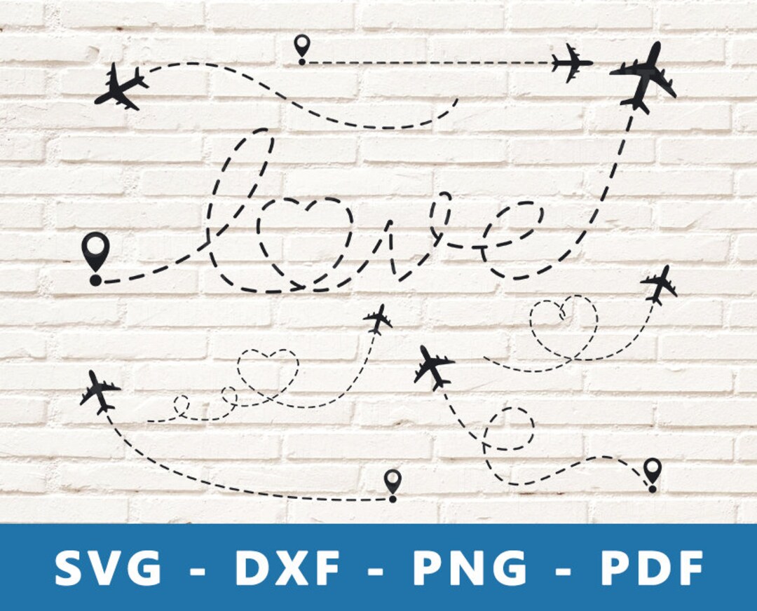 Airplane SVG, Plane Route Svg, Airplane Routes, Travel Route PNG ...