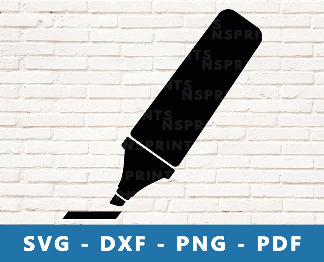 Highlighter Pen Svg, Highlighter Clipart, Marker Svg, Black Marker Png ...