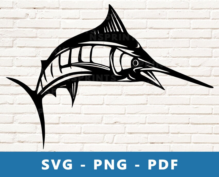 Clip Art & Image Files DXF Retro Sailfish Logo Svg PNG Saltwater ...