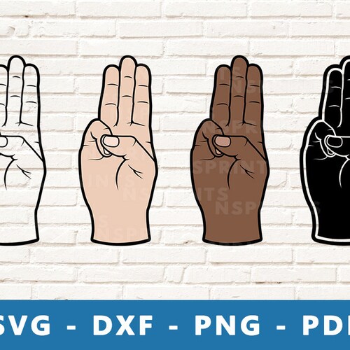 Scout Sign SVG Boy Scout Hand Gesture PNG Three Fingers | Etsy