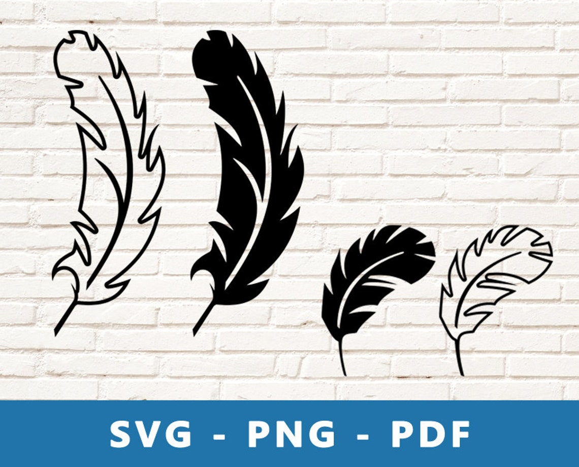 Feather SVG Feather Feather Cut File Feather Stencil | Etsy