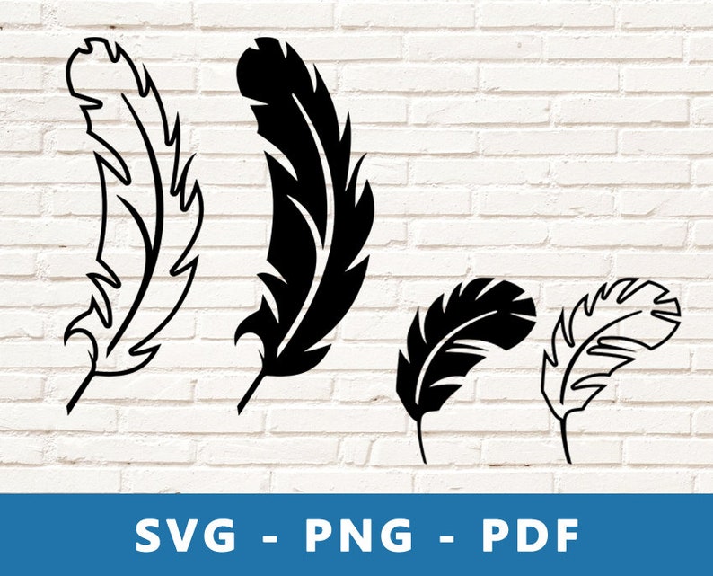 Feather SVG Feather Feather Cut File Feather Stencil | Etsy